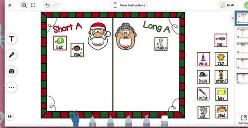 Short and Long Vowel Christmas Sort Seesaw and Printable | TPT