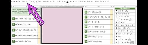 PIXEL ART: Divide Polynomial - Long Division (2 Options) DISTANCE LEARNING