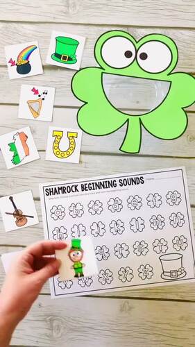 Feed the Shamrock St. Patrick's March Themed Beginning Sounds | TPT