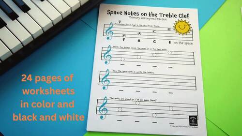Notes on the Grand Staff Music Memory Worksheets (24 pages) by Treble ...