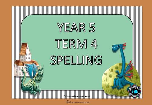 Spelling Pack for Term 4 Grade 5 - Suitable for Distance Learning