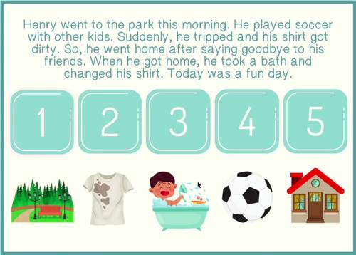 Sequencing 5 Events Short Stories BOOM Cards Speech Therapy by Therabuddy