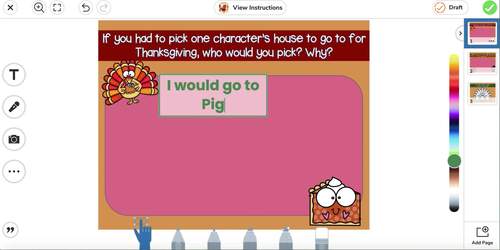The Very Stuffed Turkey Thanksgiving Seesaw and Writing Craft Activities