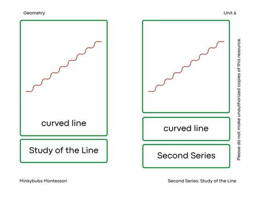 Montessori Geometry Nomenclature Study of Line Unit 6 Straight Curved ...