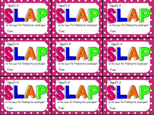 Cute Slap Bracelet End-of-Year Gift Tag- Here's a slap on the back for ...