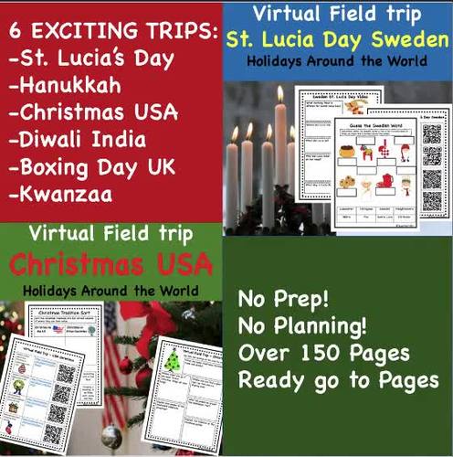 Virtual Field Trip of Winter Holidays Around the World Bundle Digital