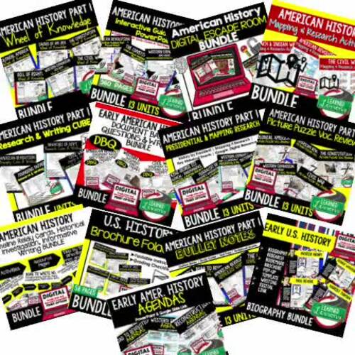 AMERICAN HISTORY ACTIVITY BUNDLE, Early US History Full Curriculum