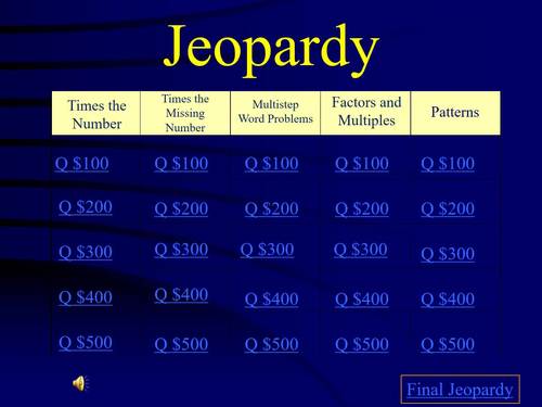 4th Grade Math Algebraic Operations (OA) Jeopardy- GOOGLE SLIDES and ...
