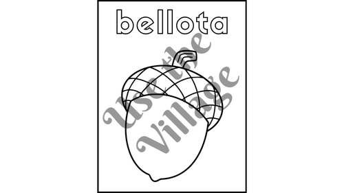 SPANISH Coloring Page BUNDLE! Fall & Thanksgiving Vocabulary Craft ...