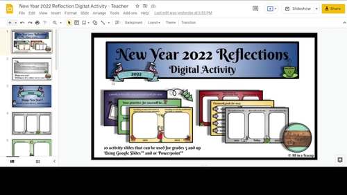 New Year 2022 Reflection Digital Activity by All in a Teacup | TpT