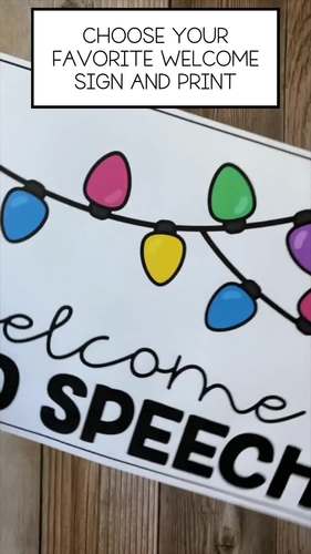 Winter Door Signs for Speech Therapy by Laura G SLP | TPT