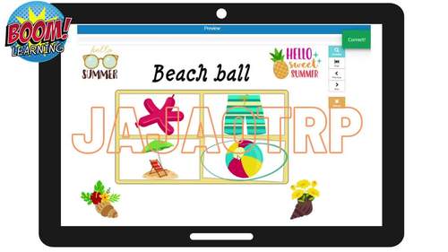 Summer Vocabulary - Boom Cards Distance Learning by jajaotrp | TPT