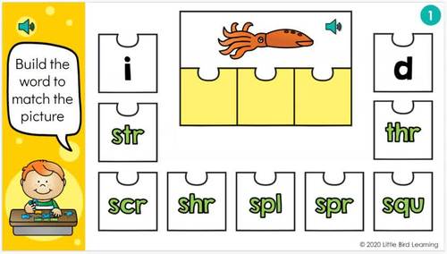 3-Letter Blends and Trigraphs - Digital Word Puzzles | Distance Learning