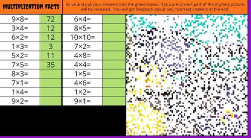 Multiplication Facts to 10 Halloween Math Pixel Art Digital Activity