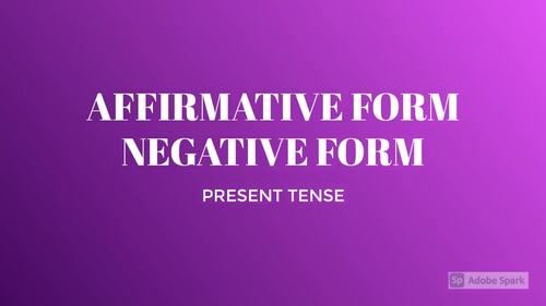 FRENCH Affirmative and negative forms in the present tense worksheet ...
