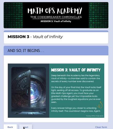 DIGITAL ESCAPE ROOM: MISSION 3-Vault of Infinity (a 5th/6th grade ...