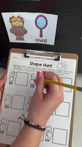 Pre-K Kindergarten Math Center 2D Shape Scavenger Hunt by Kinder Dream Land