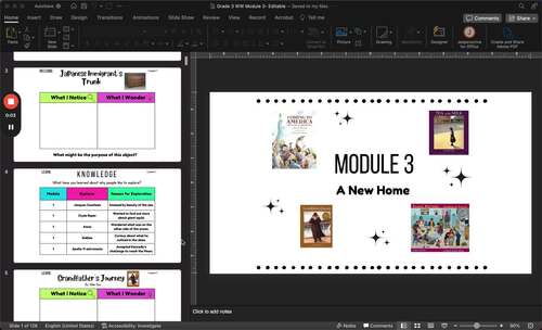 3rd Grade Module 3 EDITABLE Wit and Wisdom Powerpoint and Anchor Charts
