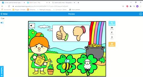 BOOM CARDS San Patricio: RIMAS | St Patrick's Day Rhyming Words in Spanish