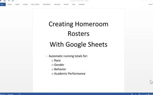 Scheduling Homeroom Class Rosters with Google Sheets | TpT
