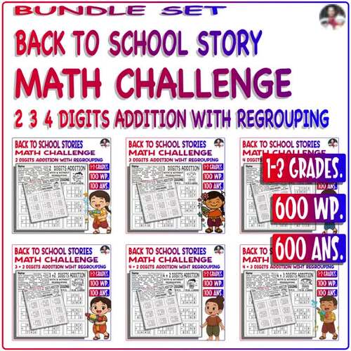 Back to school Story 2 3 4 Digits number Addition with Regrouping ...