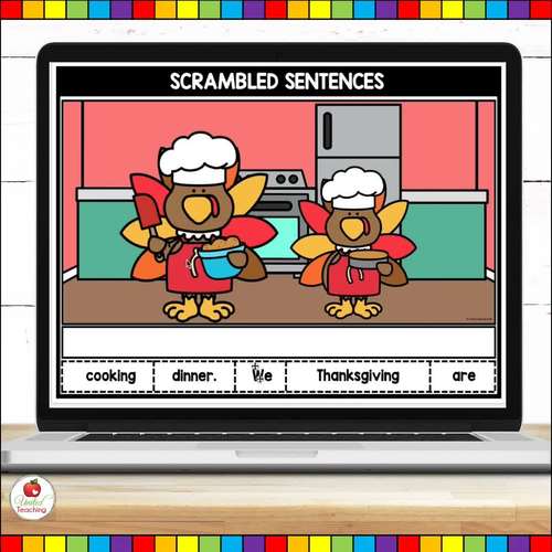 Sentence Building Thanksgiving (Google Slides™ and Worksheets) | TPT