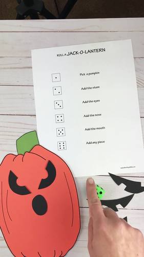 Halloween Pumpkin Activity - Fall Game and Craft - Roll A Jack -O ...