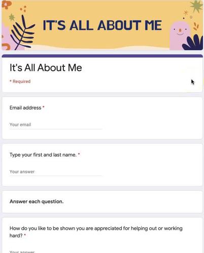 It's All About Me Student Survey | Google Classroom | Distance Learning
