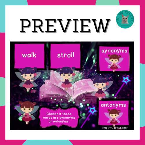 Halloween Fairy Synonyms and Antonyms Boom Cards™ by The British Kitty