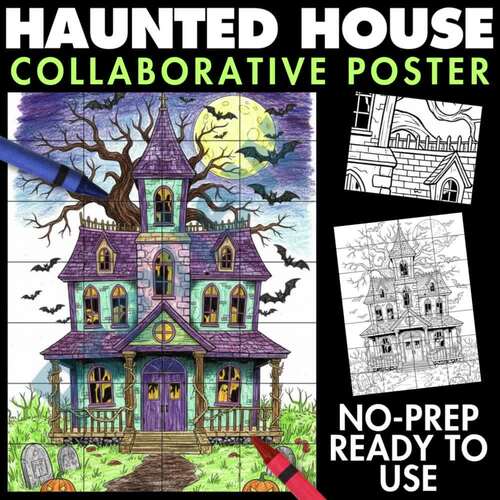 Haunted House Halloween Collaborative Poster October Art and Writing ...