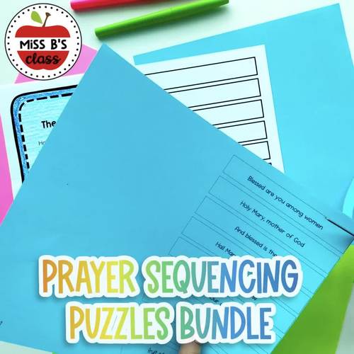 Catholic Prayers Sequence Puzzles by Miss B's Class | TPT