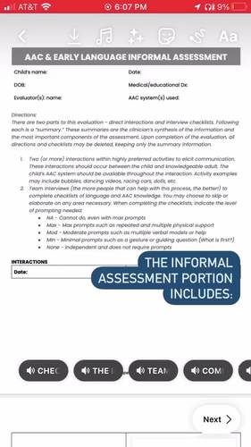 AAC Informal Assessment by Super Power Speech | TPT