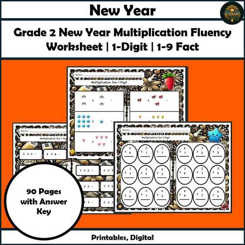 Grade 2 New Year Multiplication Math Visual Interactive 1 Digit 9 Fact