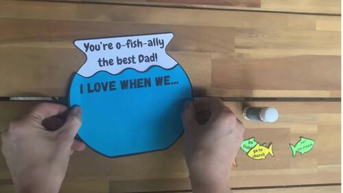 Father's Day Fish Bowl Craft, Printable Father's Day Preschool Activity