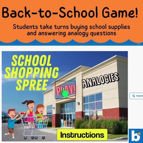 Analogies Back to School Shopping Spree BOOM CARDS Speech Game | TPT