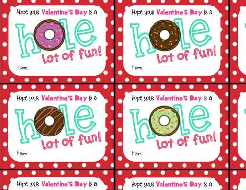 Donut Valentine's Day Gift Tag- Hope your Valentine's Day is a HOLE lot ...