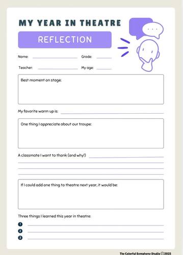 Take a Bow: End-of-Year Theatre Awards and Reflection Kit (editable)
