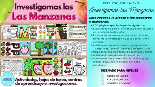 Investiguemos las manzanas by Unicorn Magic Tales | TPT