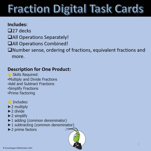 Operations with Fractions Boom Digital Bundle task cards | TPT