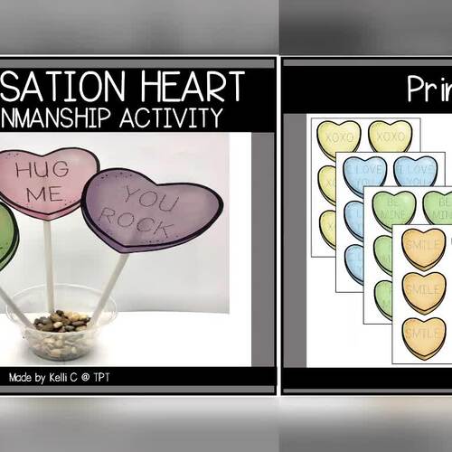 Valentines Day Craft | Conversation Hearts Craft by Kelli C | TPT