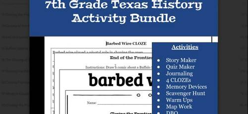 Closing of the Frontier Unit Bundle | 18 Activities | 7th Grade Texas ...