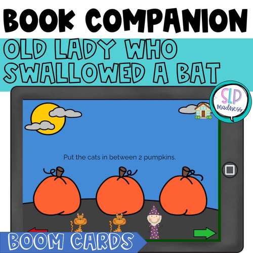 Speech Therapy Halloween Boom Cards Old Lady Who Swallowed a Bat Companion