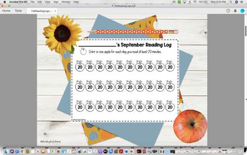 Fall Reading Logs by Cacti and Confetti Classroom | TPT