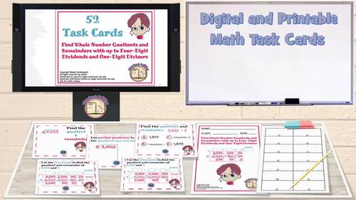 Find Whole Number Quotients and Remainders - Task Cards by Math ...