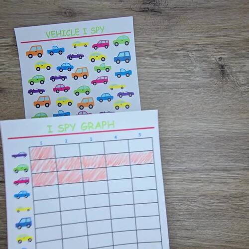 Vehicle I Spy With Graphing by HH Fun and Learning | TPT