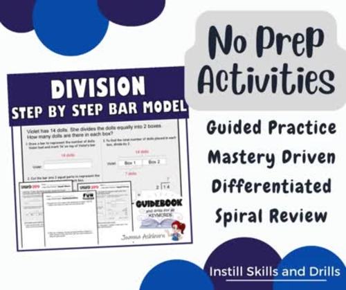 Step by Step Division Bar Model Word Problems Practice Worksheets