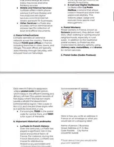 La Poste: French Post Office Cultural Sub Plans- reading & mult choice ...