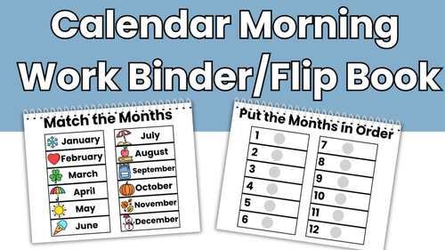 Calendar Morning Work | Special Education | Differentiated Binder or ...