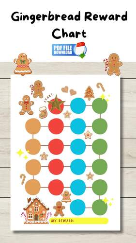 Gingerbread Reward Chart, Christmas Behavior Chart Positive Incentive ...
