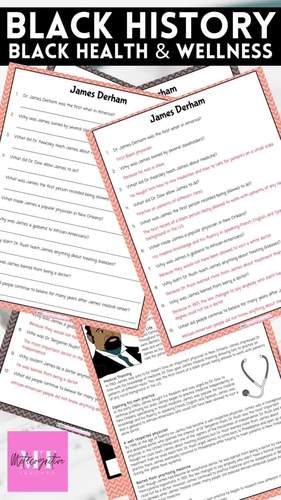 Black History - James Derham Reading Comprehension Worksheets | TPT